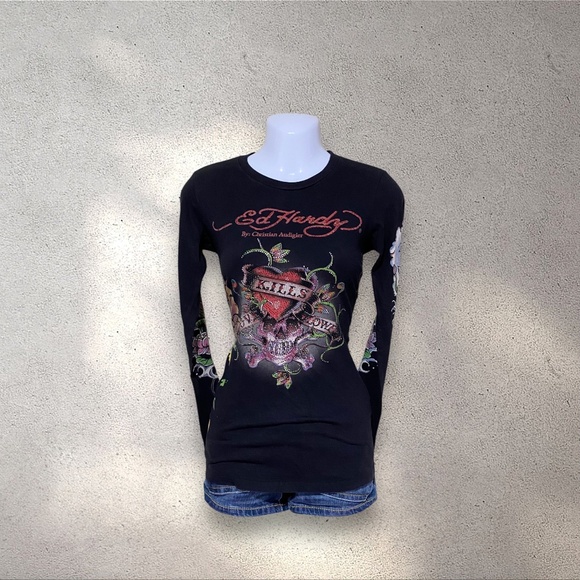 Ed Hardy | Tops | Sold Do Not Buy Early 200s Ed Hardy Love Kills Slowly ...